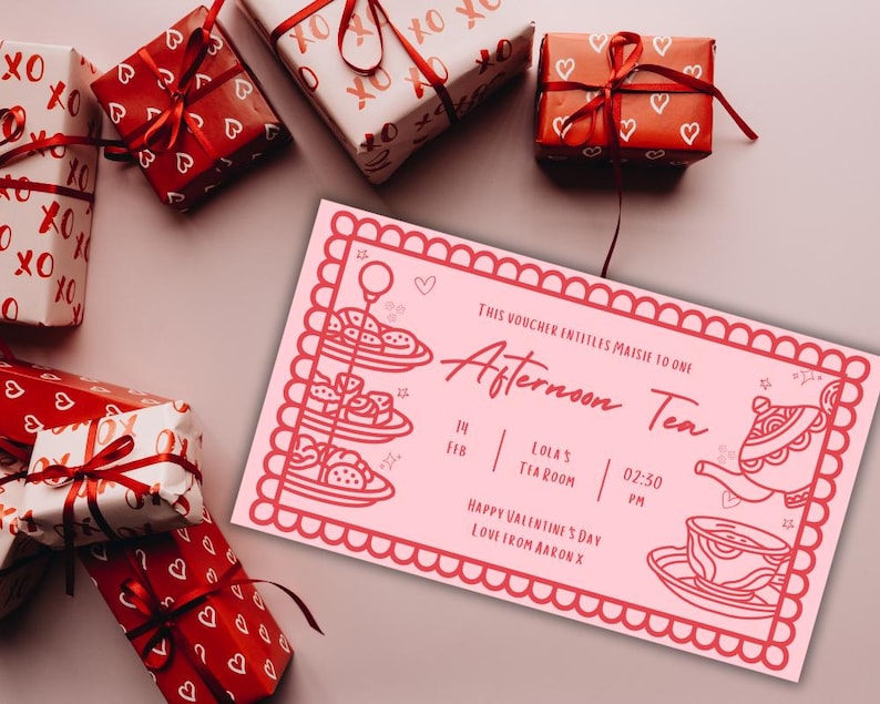 Editable Afternoon Tea Gift Voucher, Digital Coupon, Print at Home ...