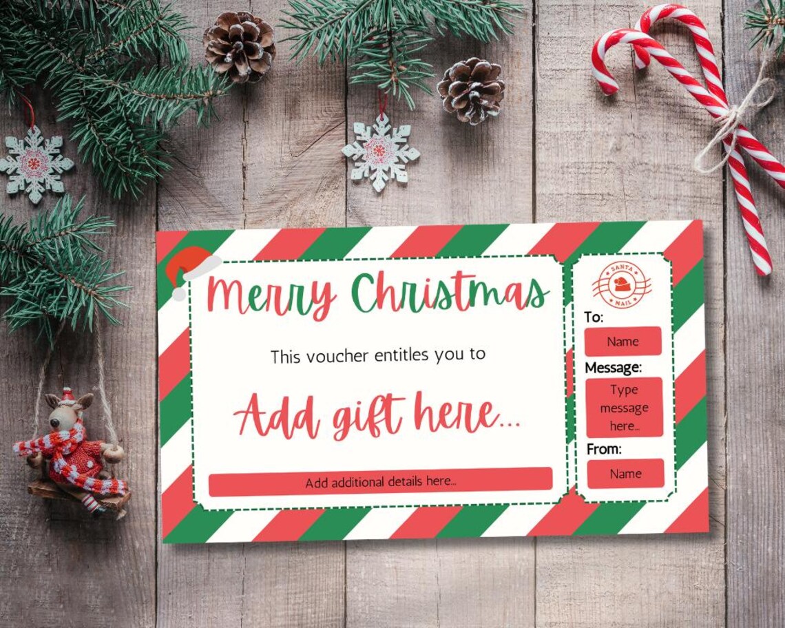 Editable/digital Christmas Gift Voucher | Personalised Experience ...