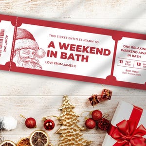 Red Digital Santa Christmas Gift Card, Editable Xmas Gift Voucher, Last ...