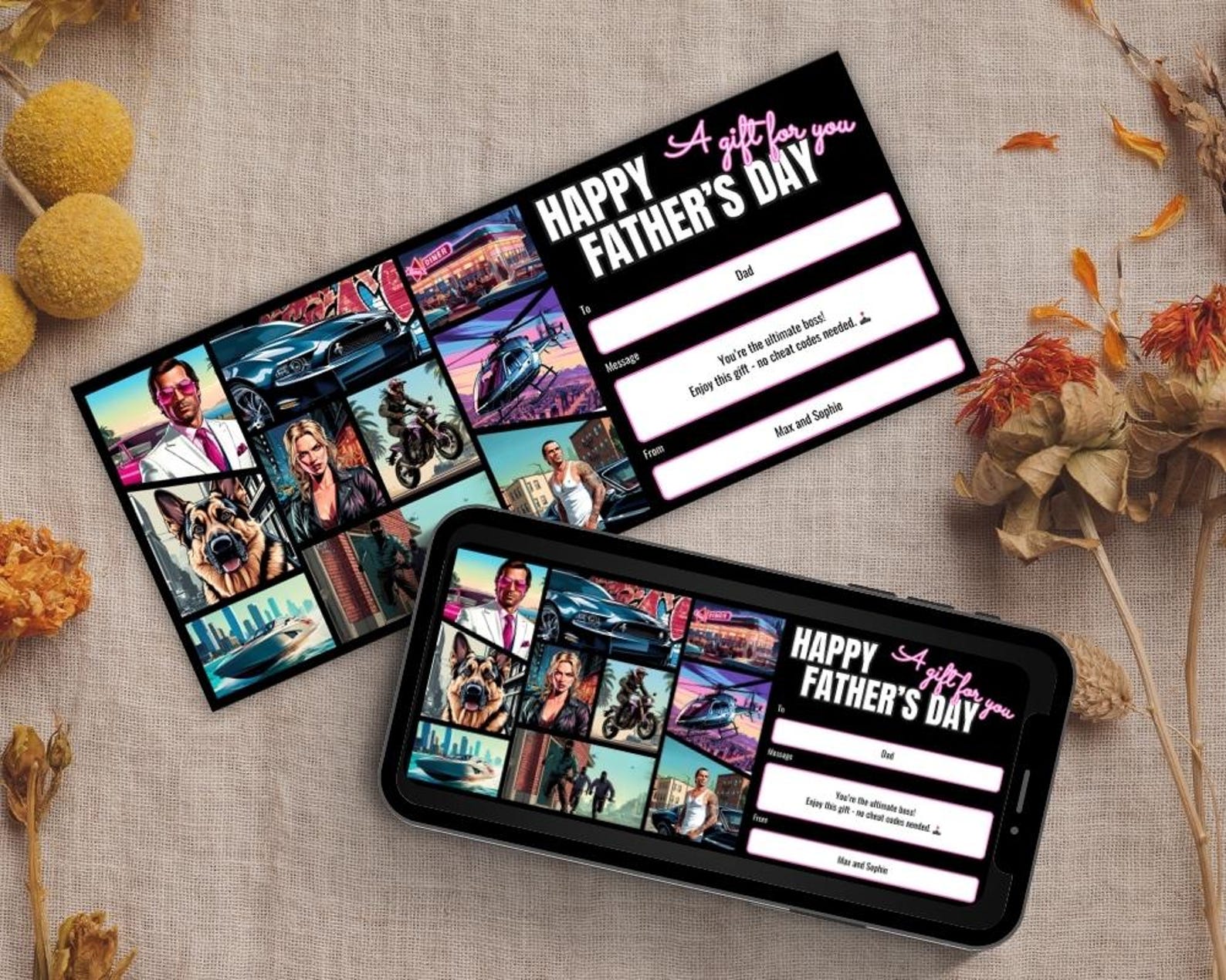 Editable Gamer Gift Card Voucher Template, Open World Adventure Theme ...