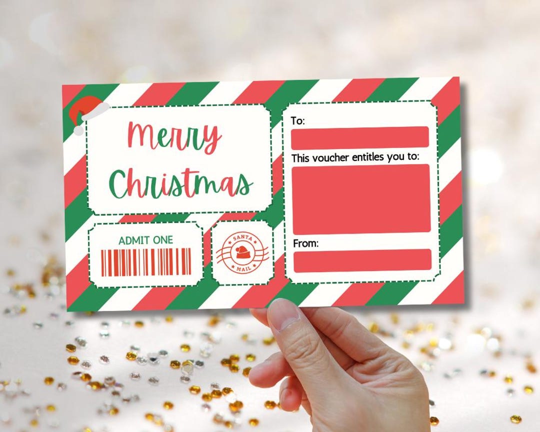 Blank Digital Christmas Gift Voucher | Personalised Experience Ticket ...