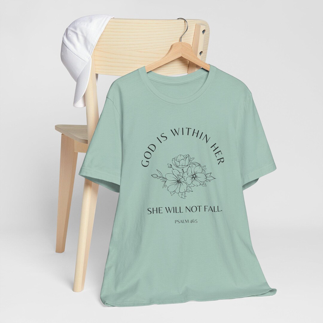 Christian Shirt God is Within Her Bible Scripture Jersey Short Sleeve ...