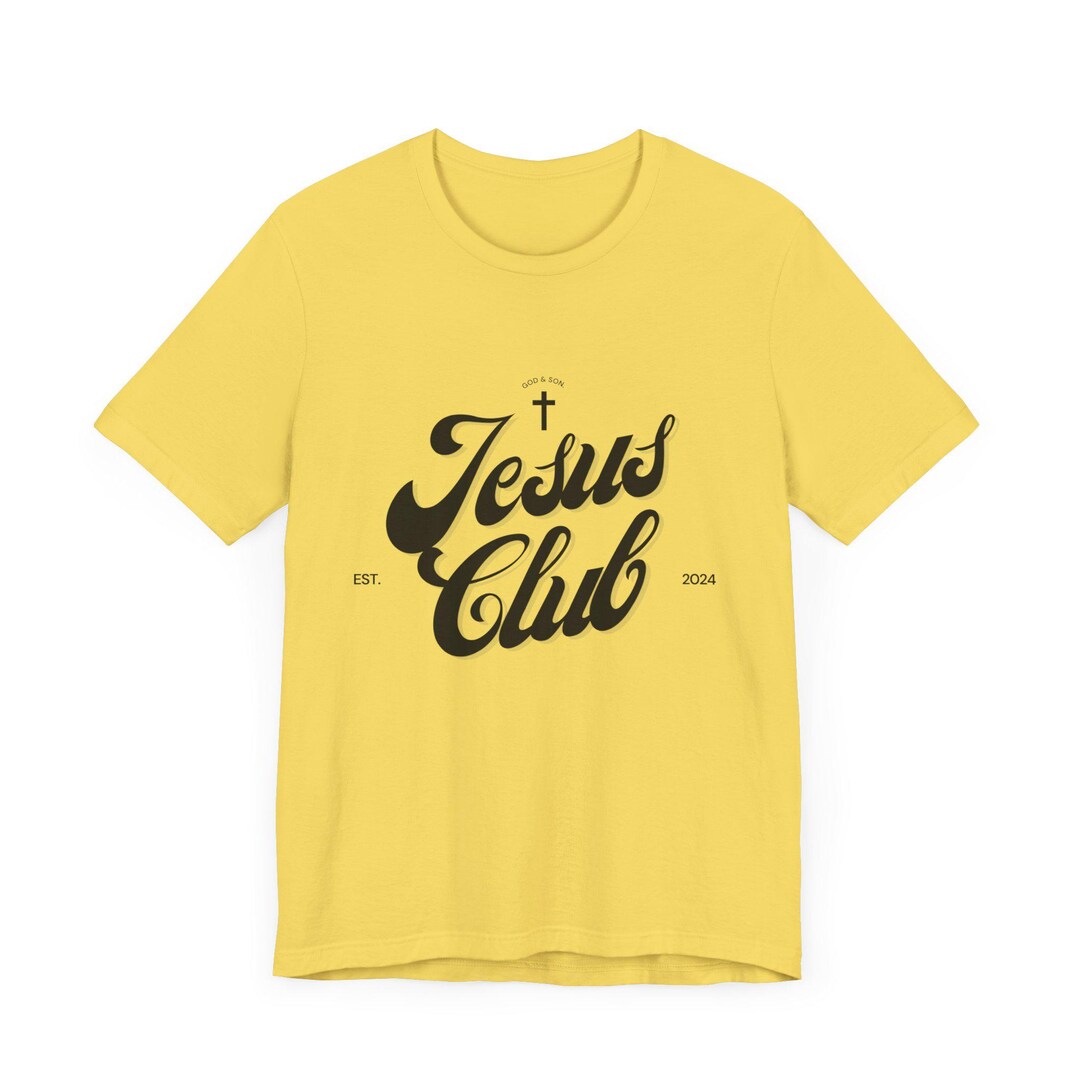 Christian Shirt Jesus Club Bible Scripture Jersey Short Sleeve Tee ...