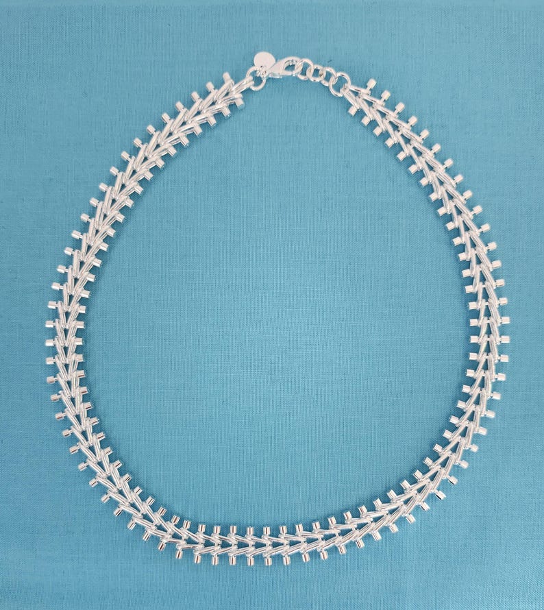 Silver Chunky Choker. Vintage Bib Collar Statement Necklace - Etsy Canada