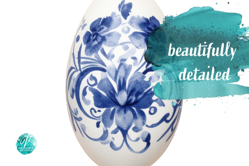 Blue Watercolor Eggs - Spring Easter Grand Millennial Digital Download ...