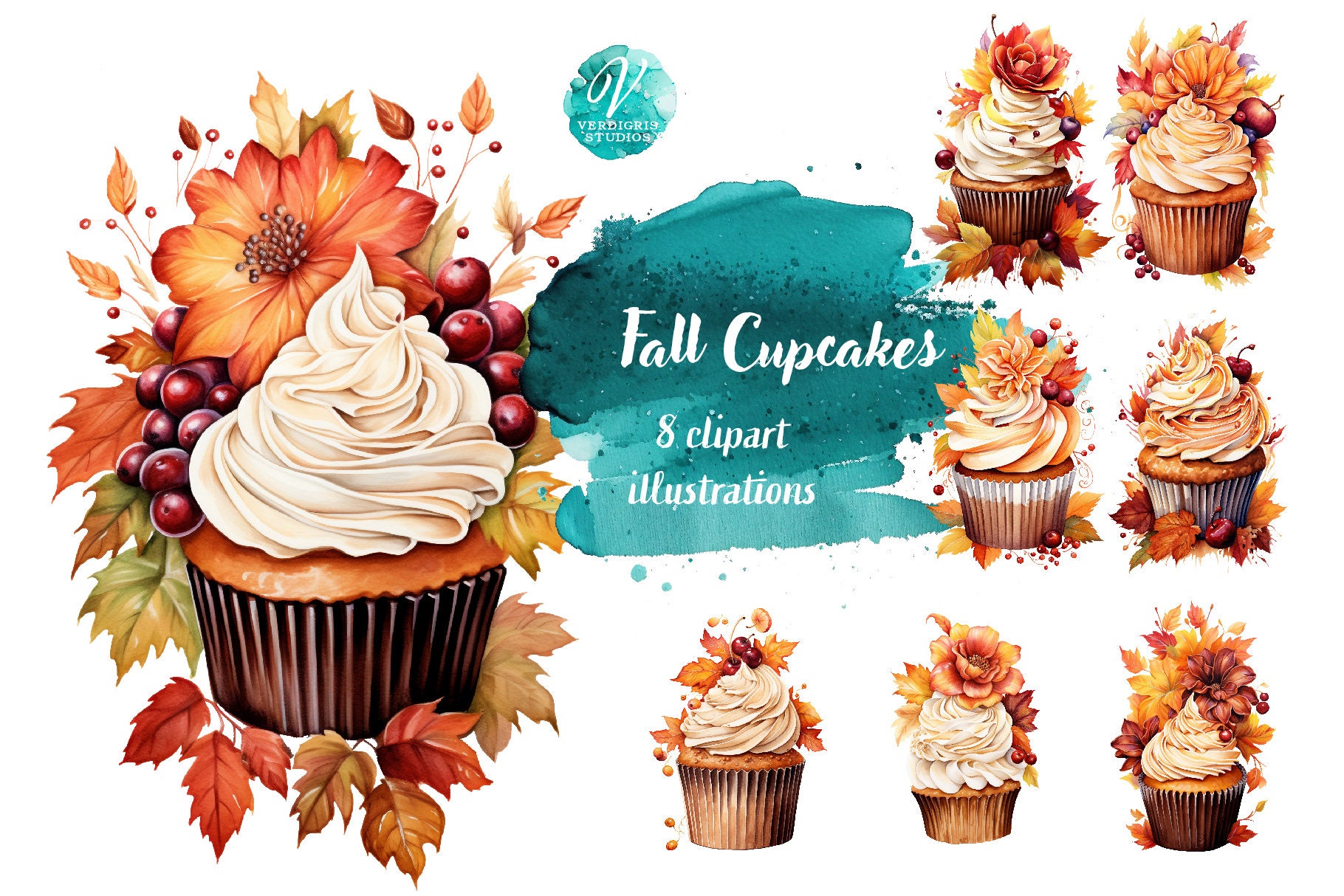 Fall Cupcake Clipart