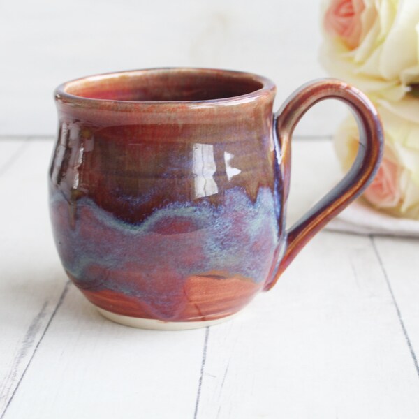 Handmade Rust Pottery Mug - Etsy