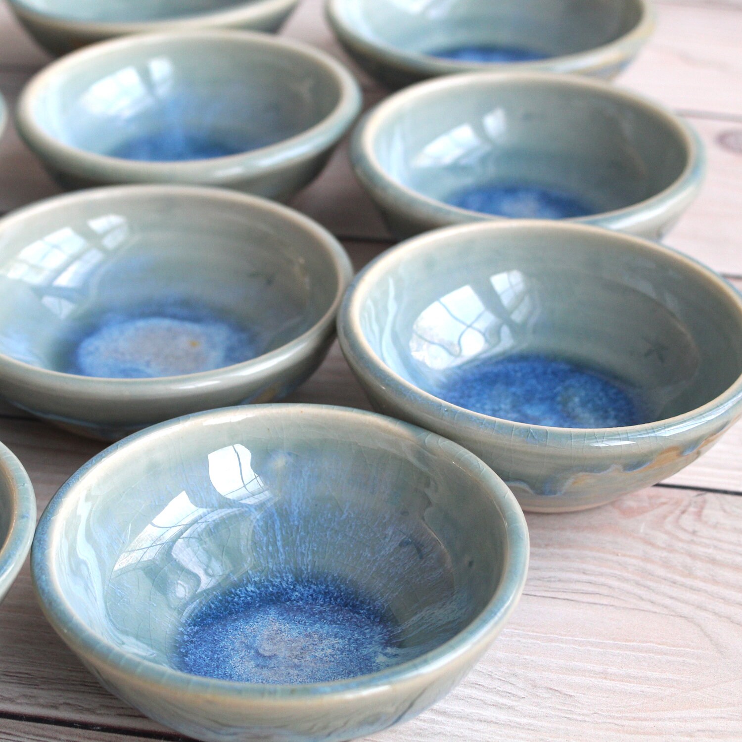 Small Ceramic Bowl Blue Kitchen Prep Bowl in Sea Glass Blue | Etsy