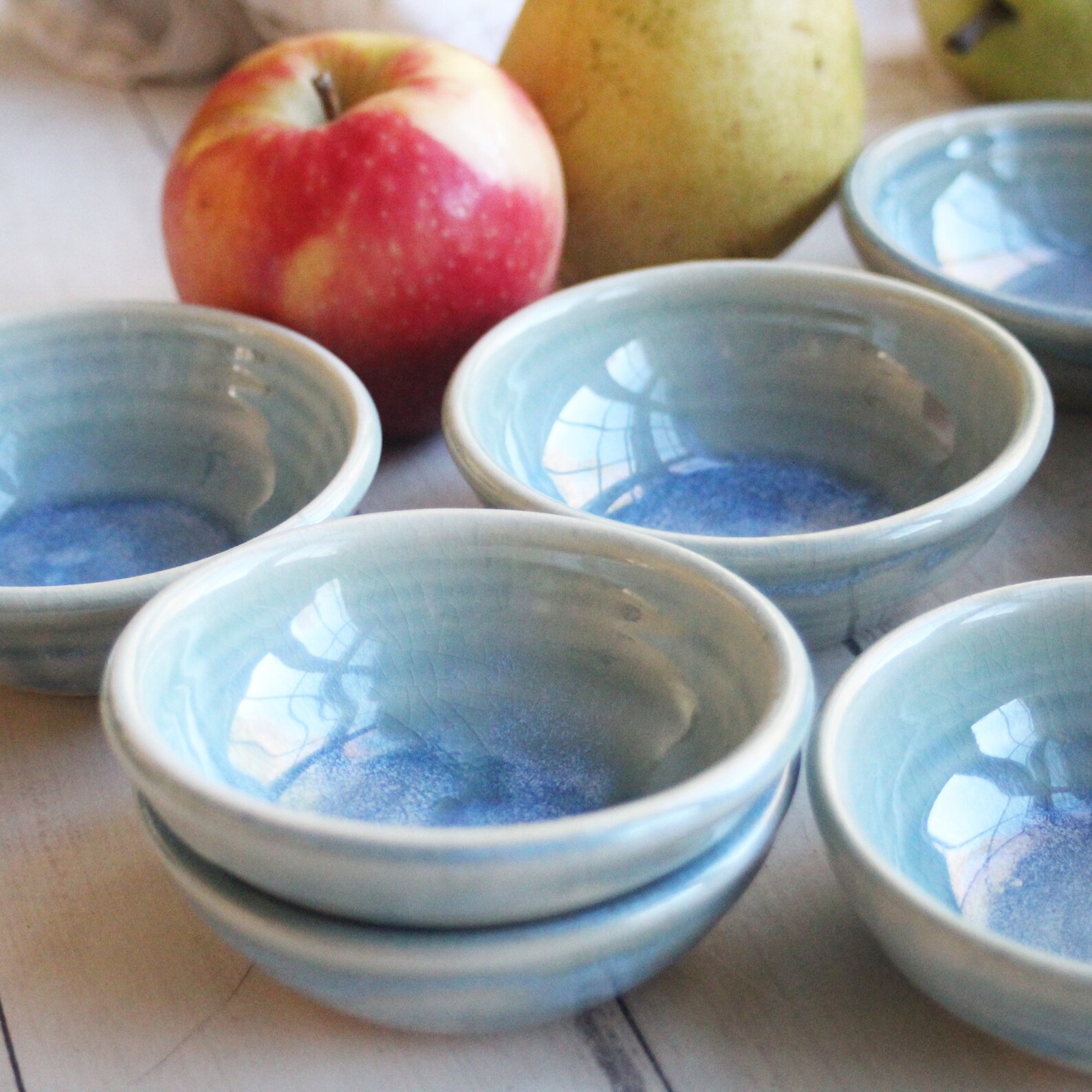 Small Ceramic Bowl Blue Kitchen Prep Bowl in Sea Glass Blue | Etsy