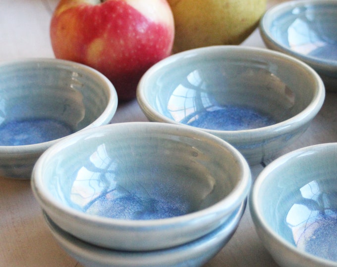 Small Ceramic Bowl - Blue Kitchen Prep Bowl in Sea Glass Blue Glaze ...