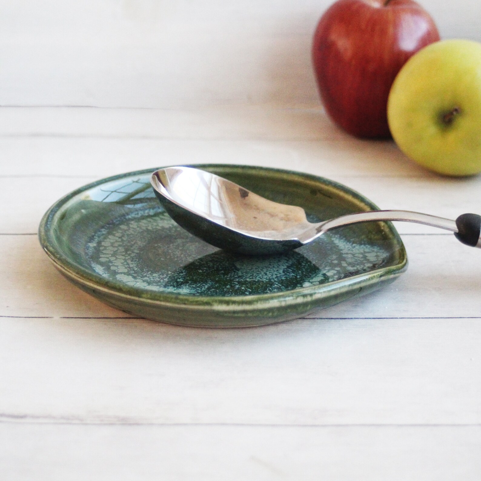 Large Spoon Rest Handmade Kitchen Utensil Holder in Hunter | Etsy