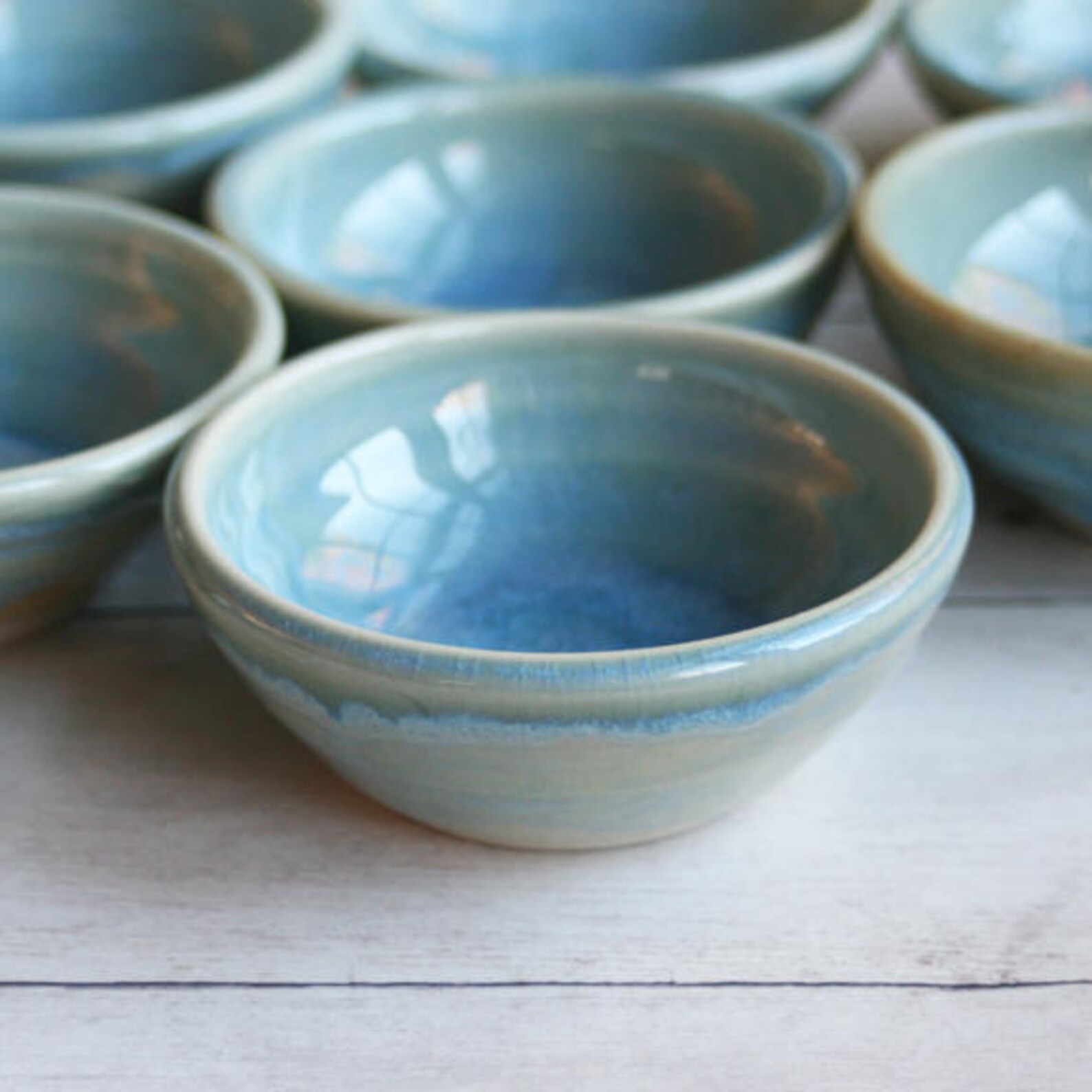 Small Ceramic Bowl Blue Kitchen Prep Bowl in Sea Glass Blue | Etsy