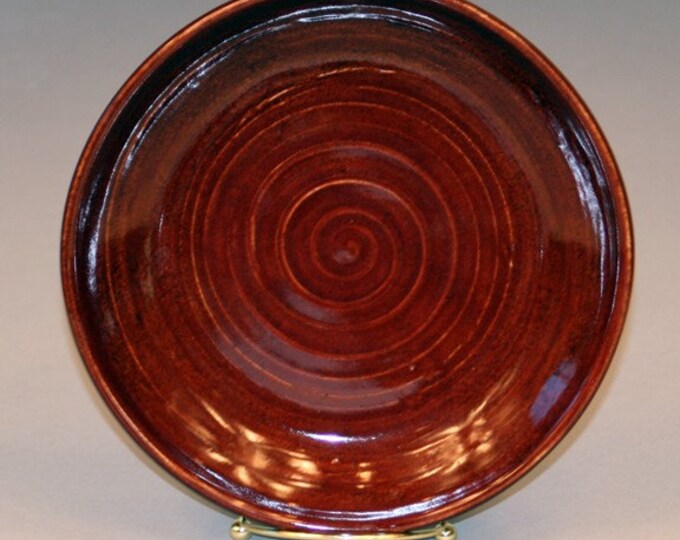 Deep Red Garnet Dinner Plates Set of Four Stoneware Dishes Handmade ...
