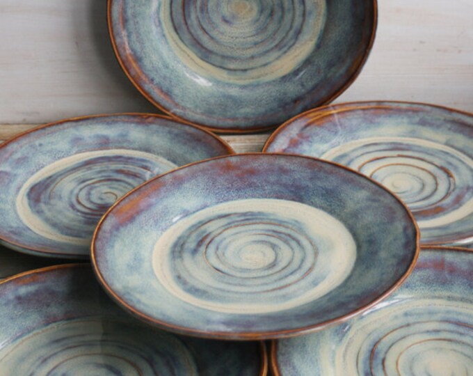 Ceramic Dinnerware Dishes Rustic Earthy Glaze Handmade Set of Six ...