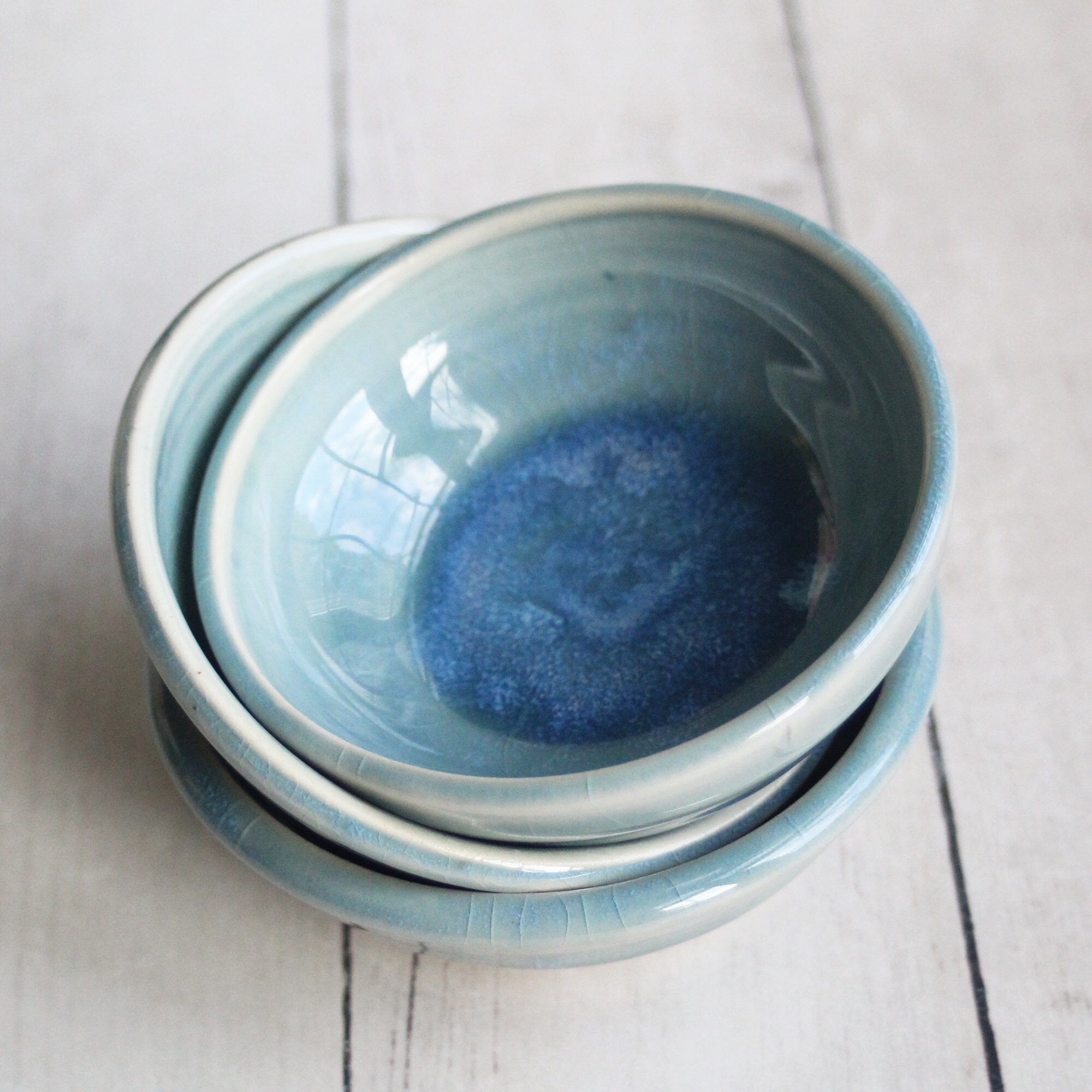 Small Ceramic Bowl Blue Kitchen Prep Bowl in Sea Glass Blue | Etsy