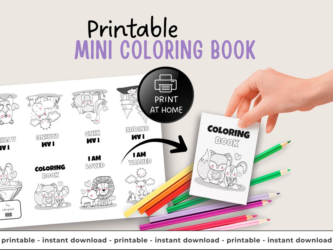 Mini Coloring Book Printable | Positive Affirmations Coloring Pages ...
