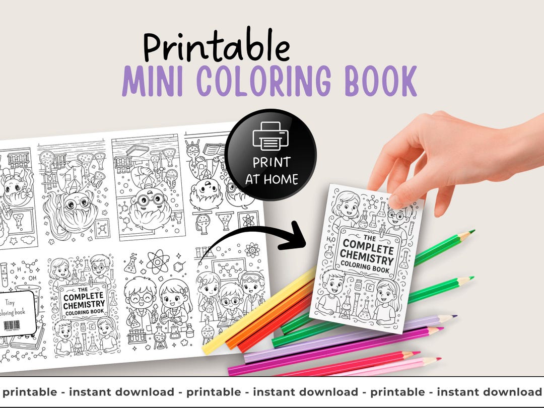 Mini Coloring Book Printable | DIY Kids Craft | Booklet Template | Fold ...