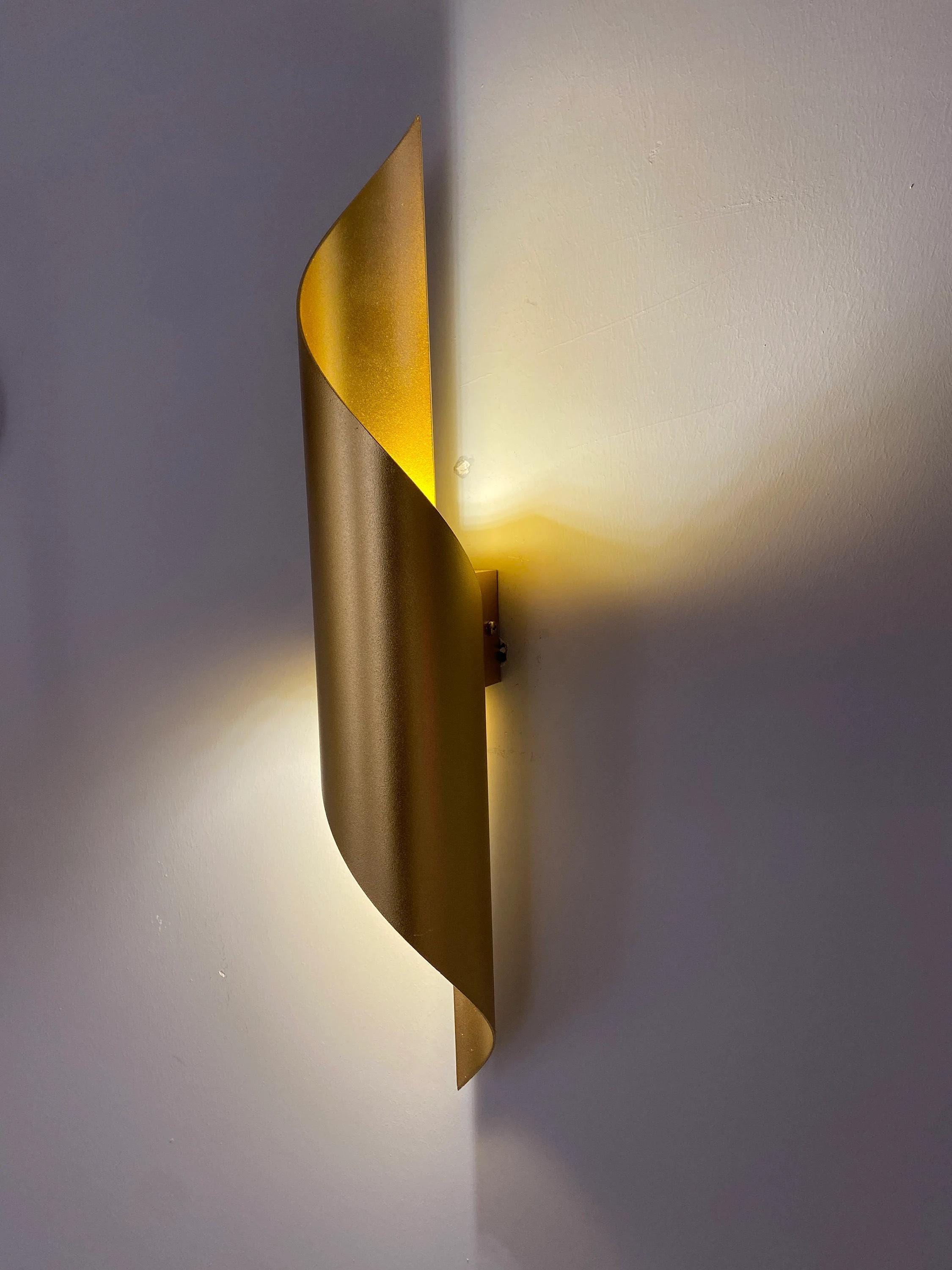 Gold Spiral Wall Sconce, Modern Wall Sconce, Bedroom Wall Sconce ...