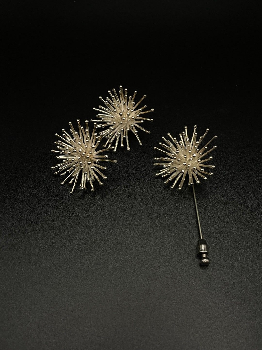 Earrings & Lapel Pin: Atomic Era Starburst - Etsy