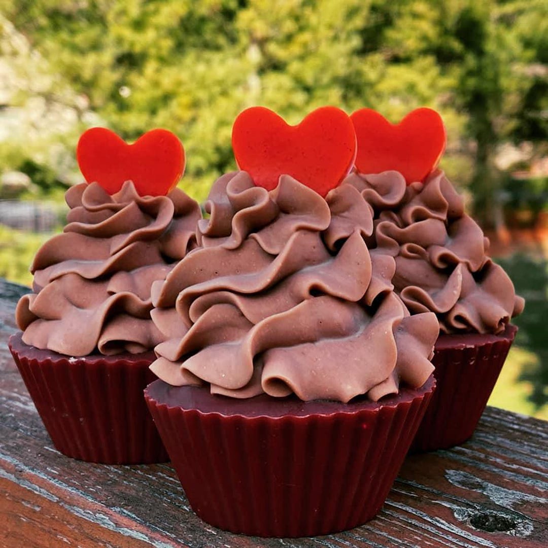 Raspberries & Chocolate Cold Process Cupcake Soap - Etsy