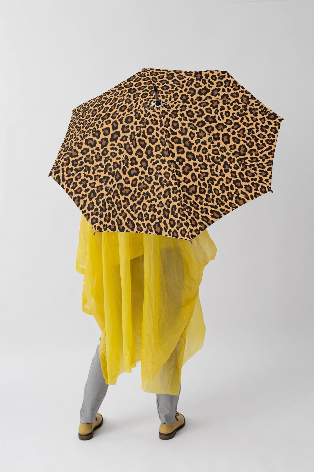 Foldable Umbrella, Trendy Leopard Rosettes Pattern, Gift for Her, Rainy ...