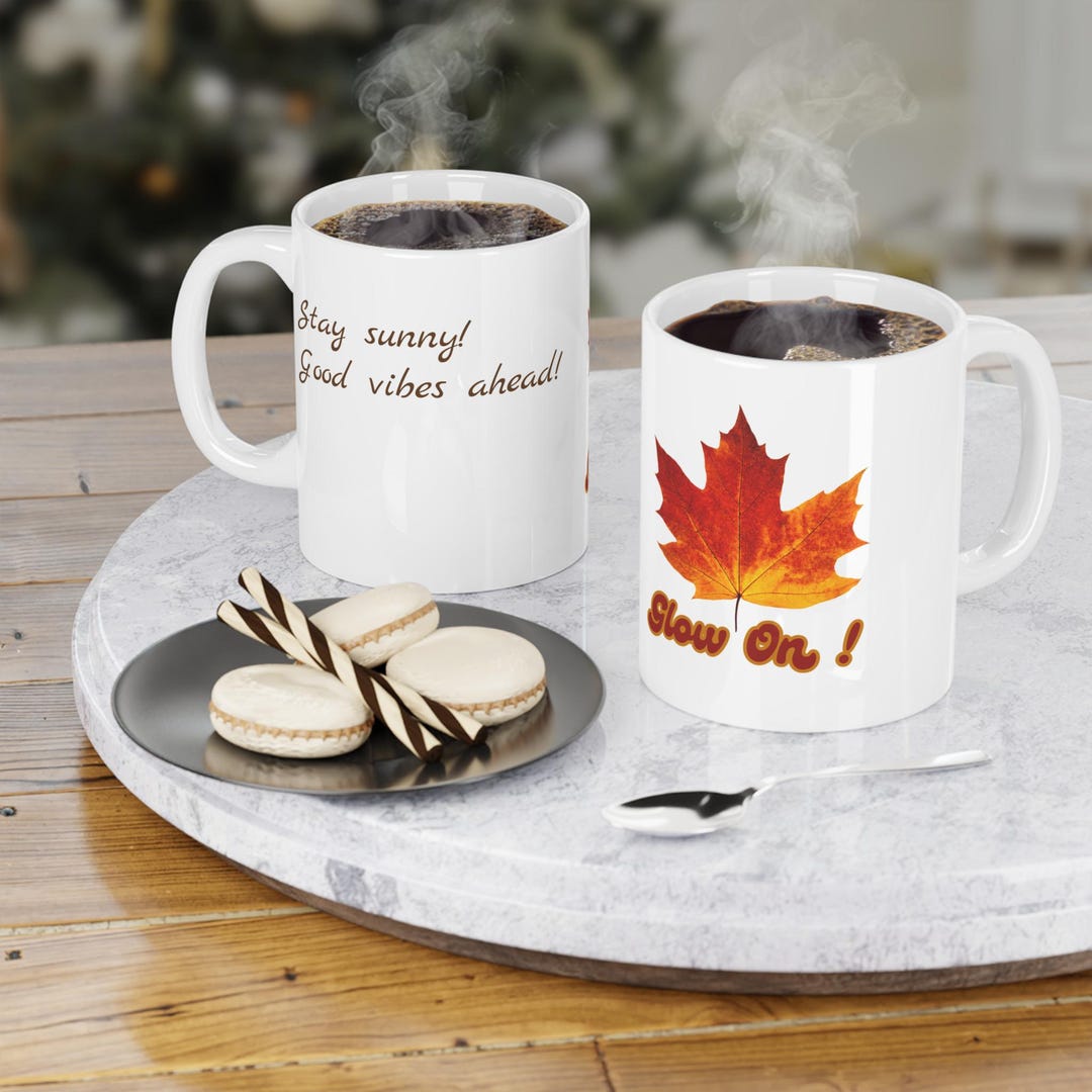 Maple Leaf Ceramic Mug Charming Coffee Mug, Uplifting Tea Cup, Fall ...