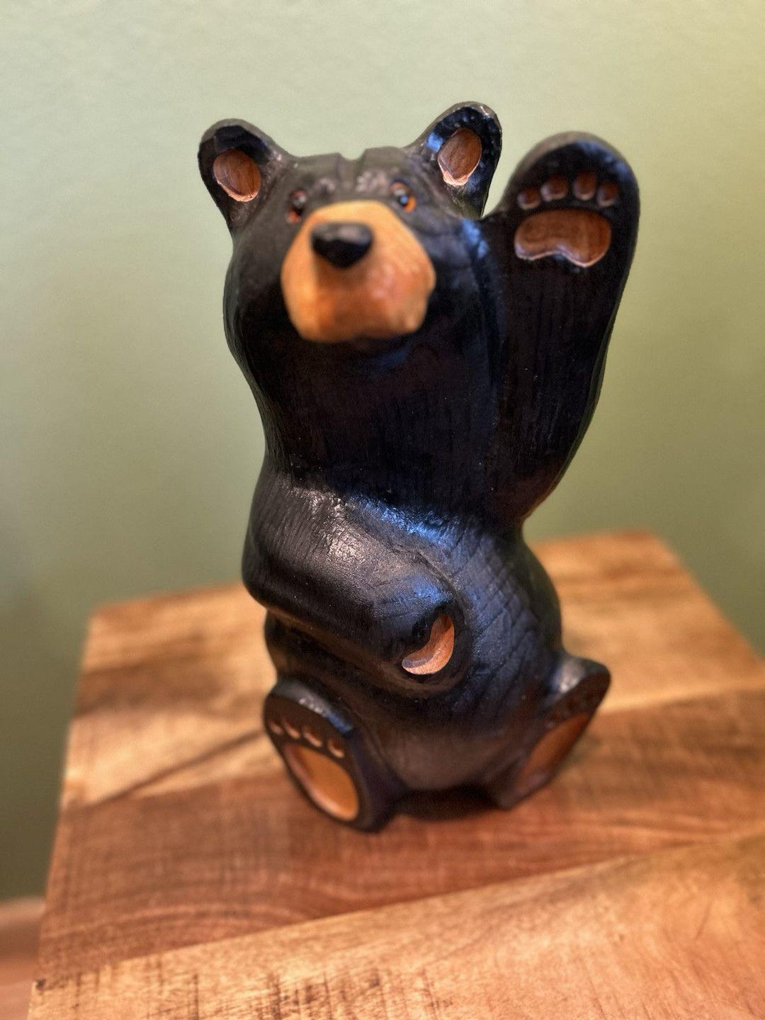 Rare Big Sky Carvers Jeff Fleming Mikey Bearfoot Pine Wood Carved Bear ...