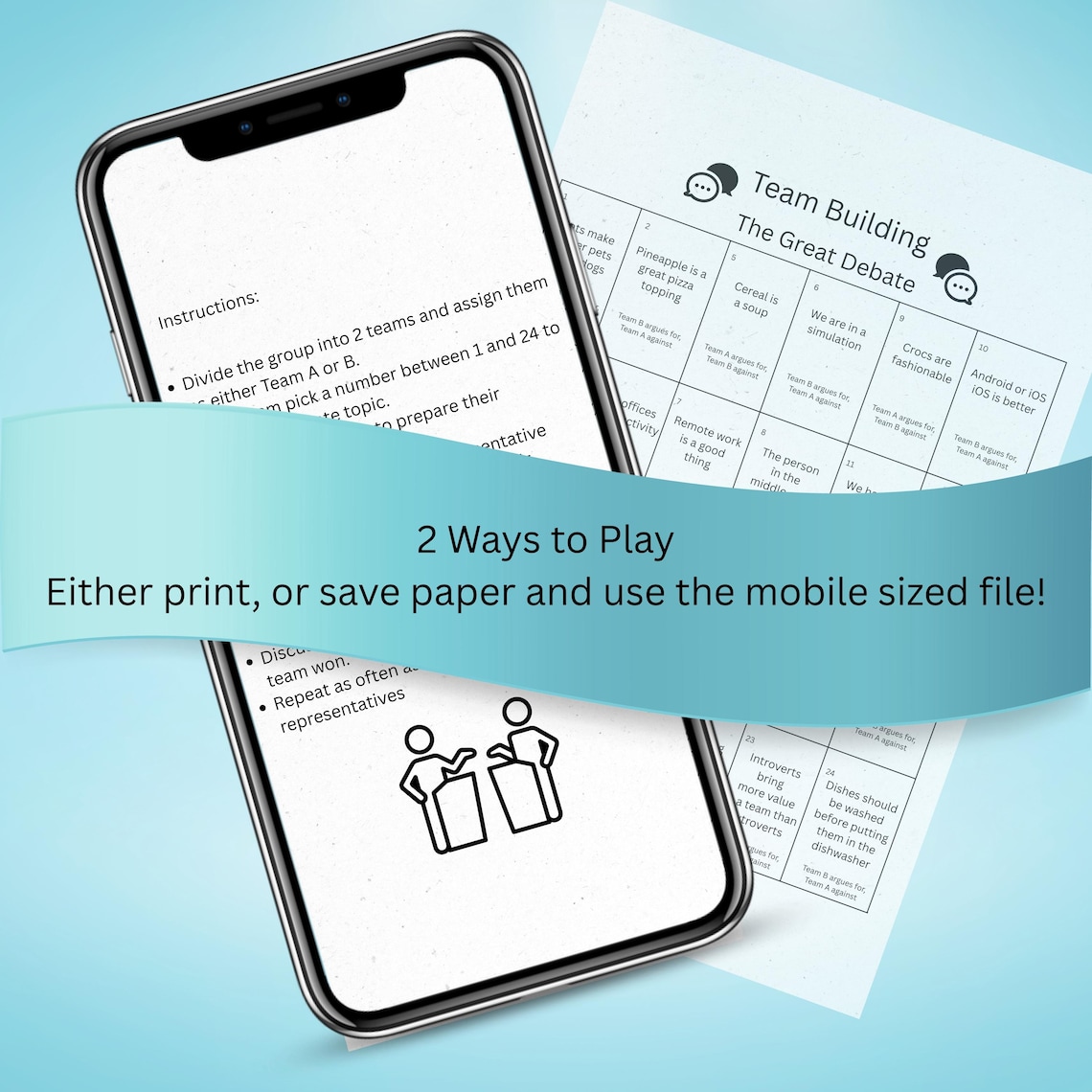 Interactive Team Building Game | Printable Office Happy Hour Game ...
