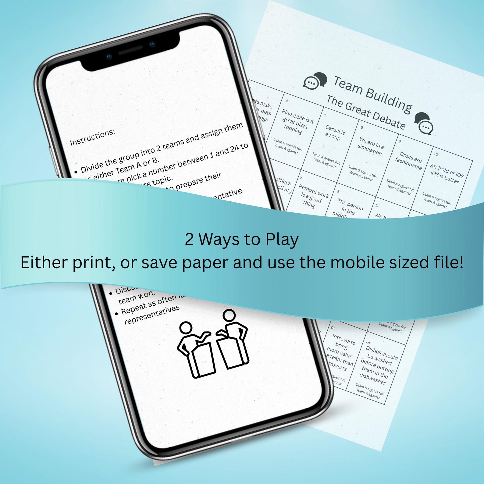Interactive Team Building Game | Printable Office Happy Hour Game ...