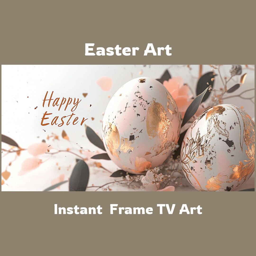 Rose Gold Pink Easter Eggs, Easter Tv Art, Art for Hisense Canvas TV ...