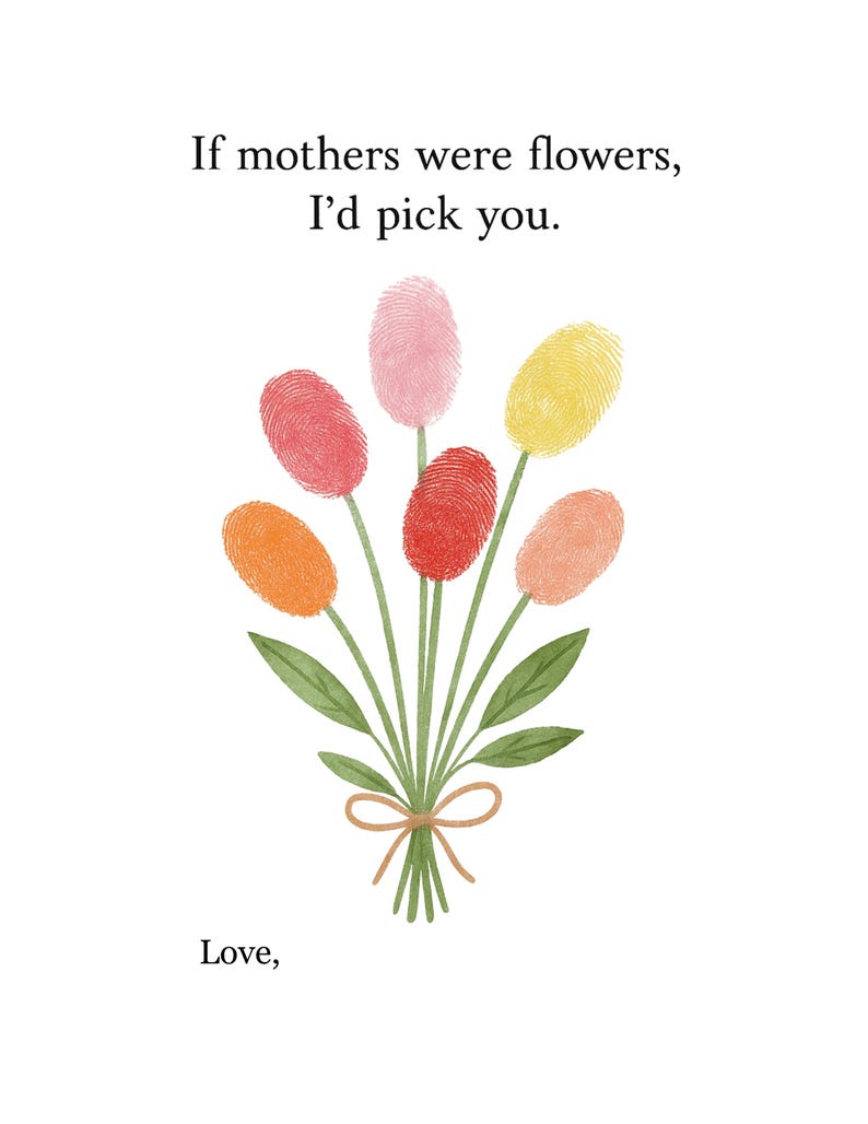 Mothers Day Fingerprint, Happy Mothers Day, Mothers Day Flower Craft ...