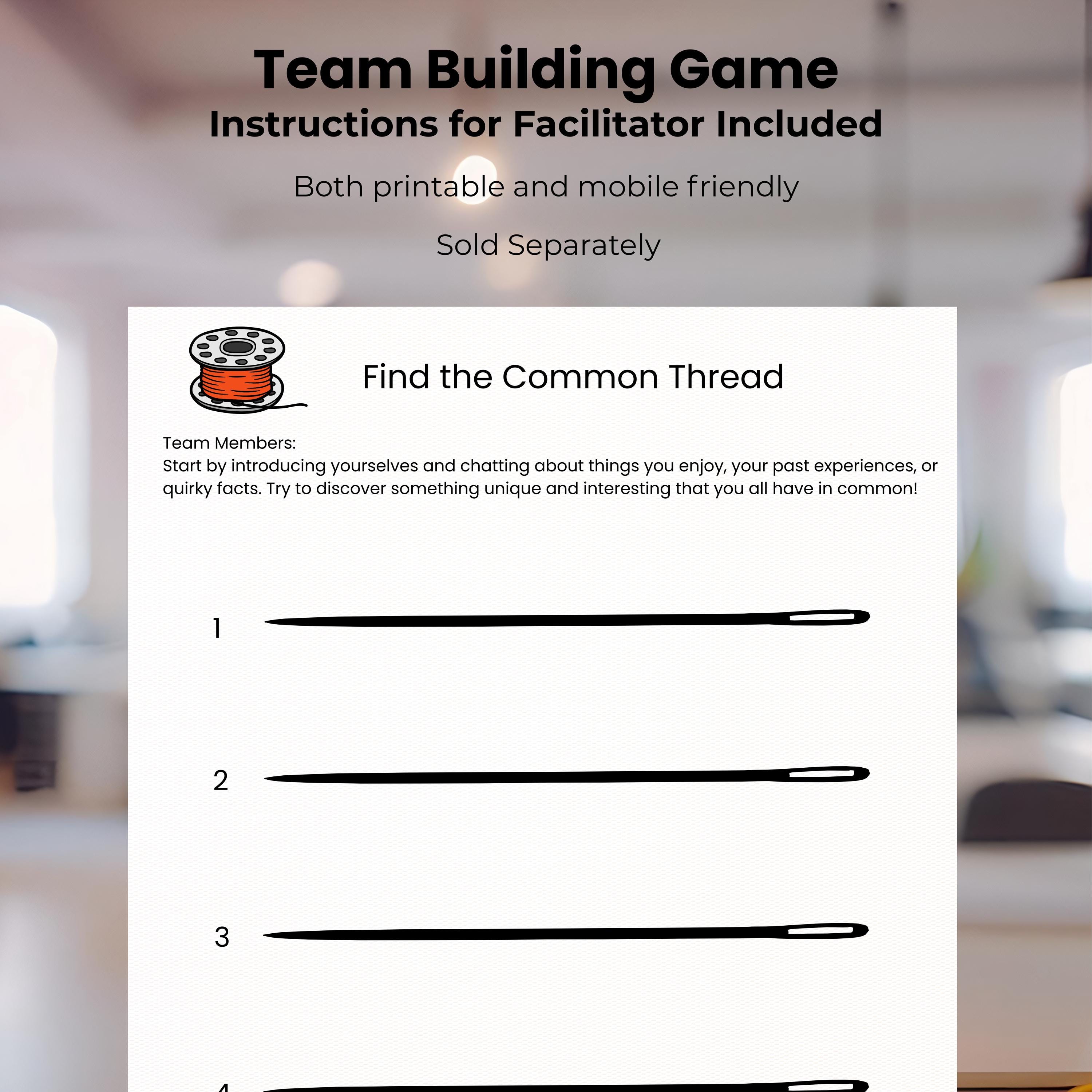 Interactive Team Building Game | Printable Office Happy Hour Game ...
