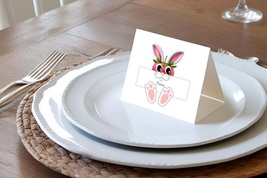 Printable, Foldable Dinner Name Tags, Instant Download, Strawberry ...