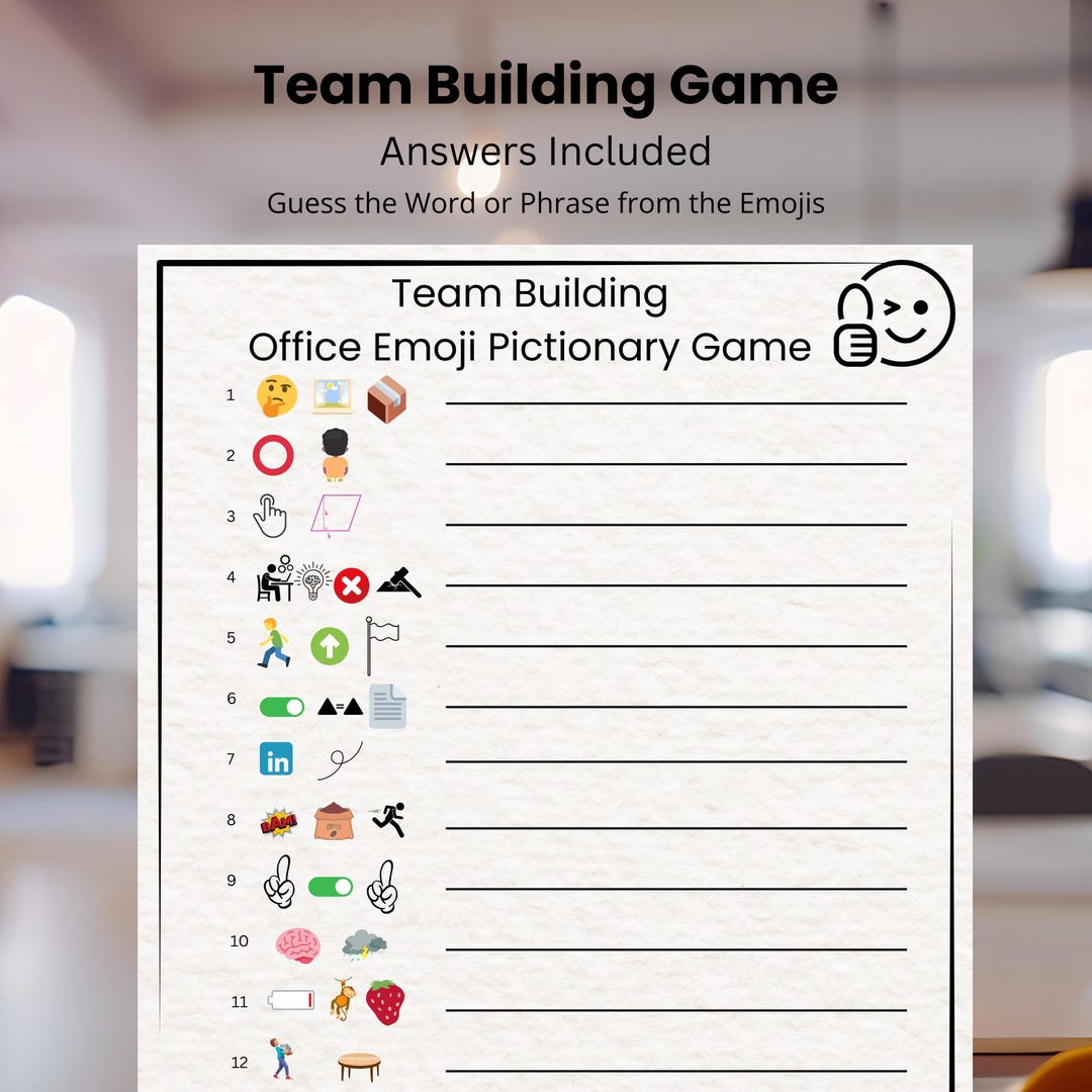 Team Building Games | Office Games | Team Building Emoji Pictionary ...