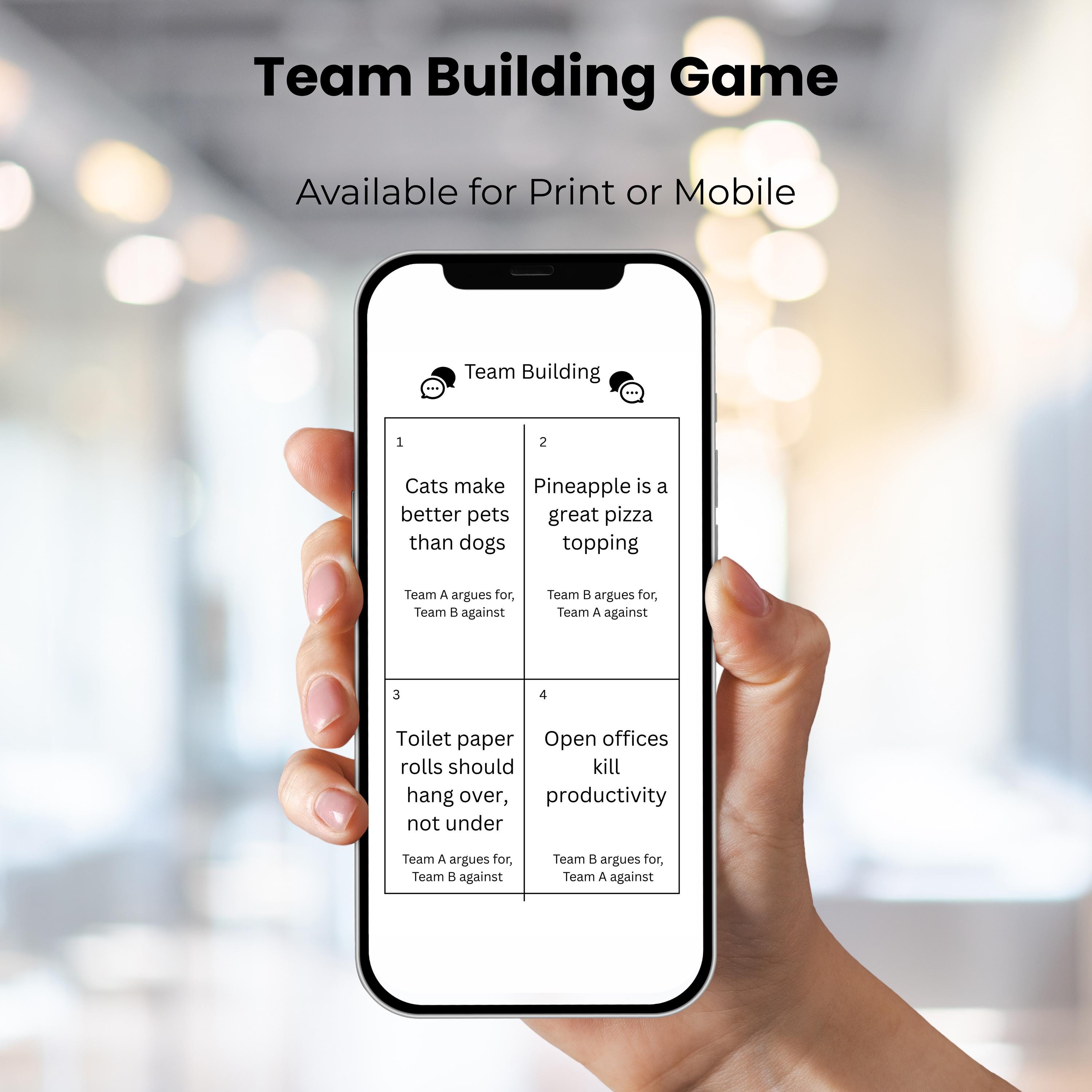 Interactive Team Building Game | Printable Office Happy Hour Game ...