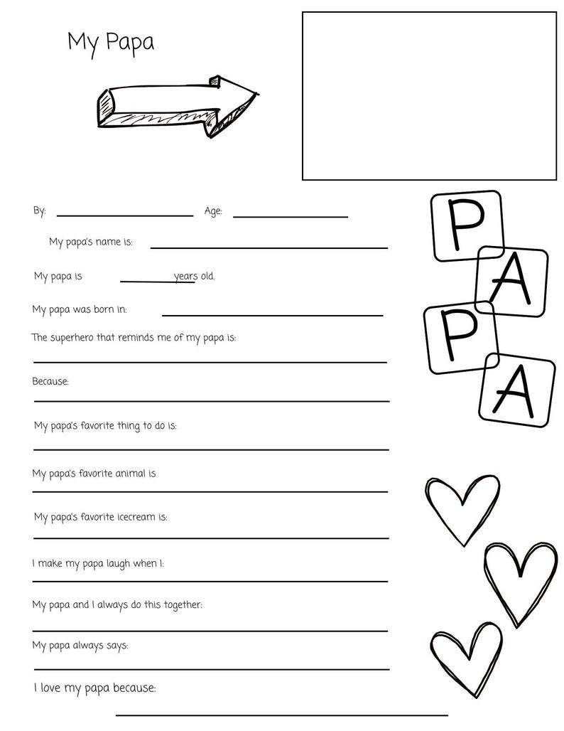 All About My Dad Questionnaire, Father's Day Gift, Father's Day ...