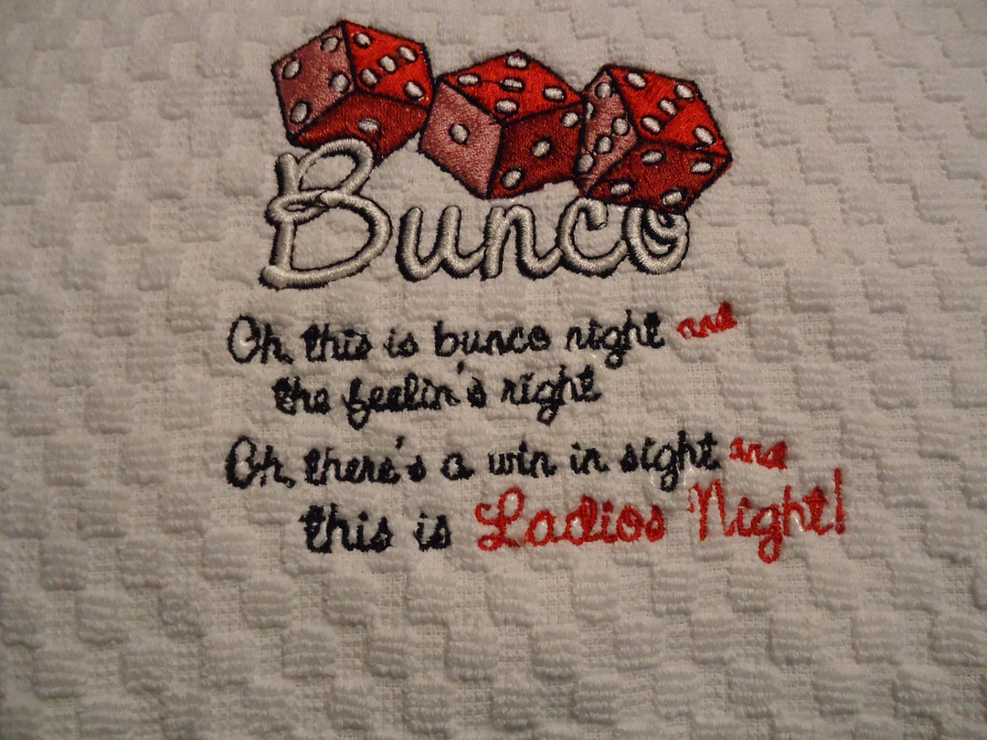 Bunco Kitchen Hand Towel With Dice, Bunco, Wine and Funny Sayings - Etsy