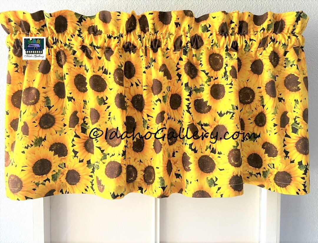 Sunflowers, Country Valances in Golden Sunflowers, Bright Fall Home ...