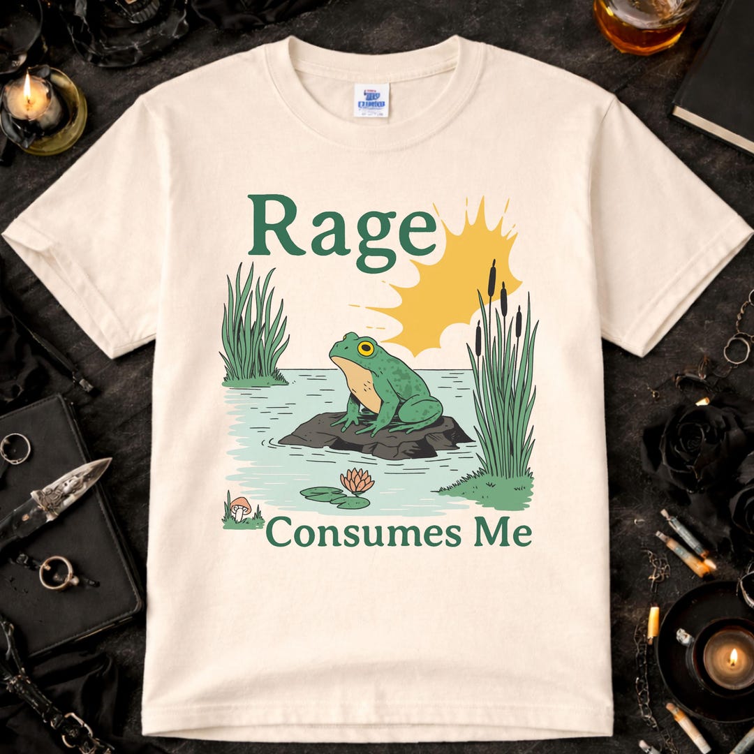Funny Frog T-shirt, Rage Consumes Me Shirt, Dark Humour Gift Clothing ...