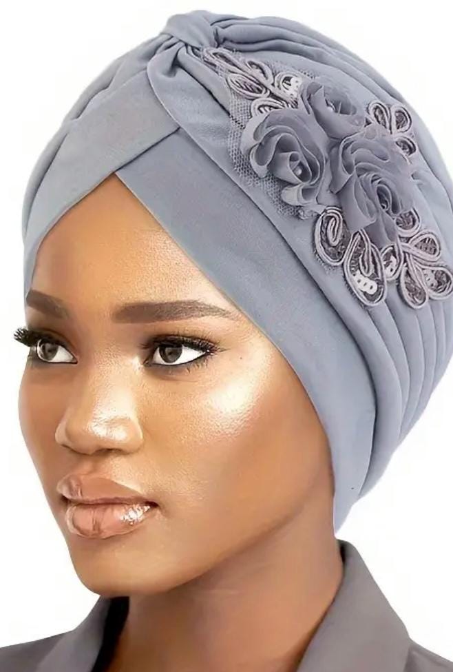 Flower Embroidery Elegant Turban Hats - Etsy