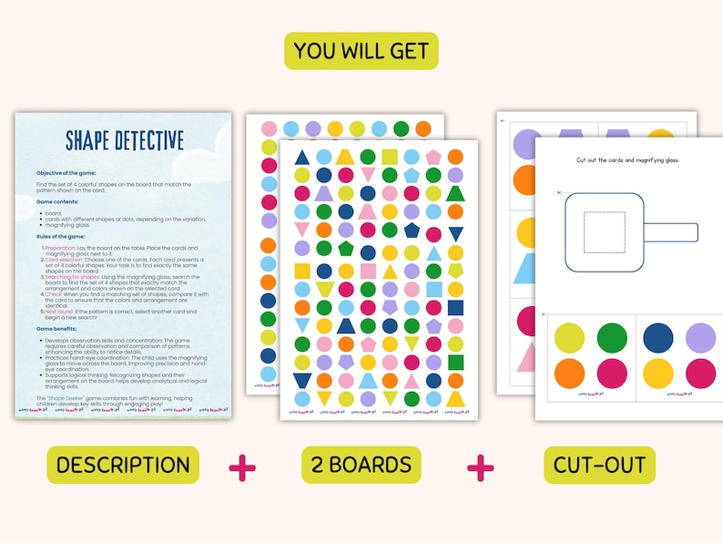 Printable Logic Game for Kids | Shapes and Colors Activity | Preschool ...