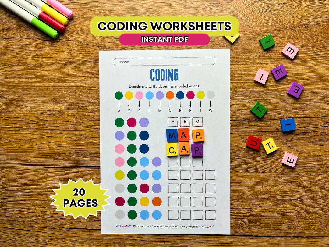 Printable Coding Worksheets for Kids | Logic and Literacy Activities ...