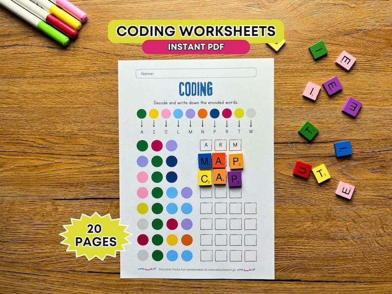 Printable Coding Worksheets for Kids | Logic and Literacy Activities ...