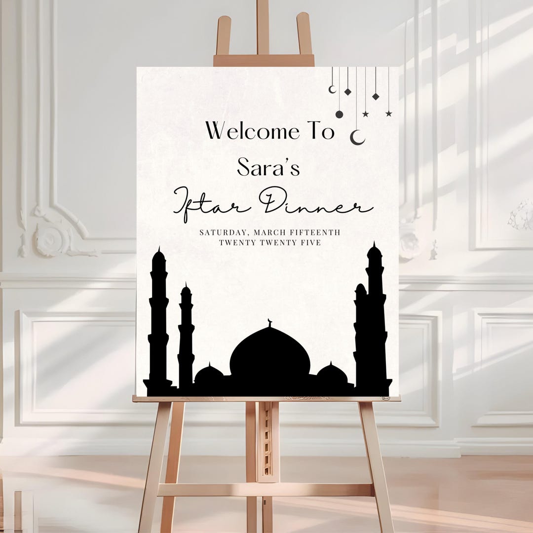 Iftar Dinner Welcome Sign Template: Minimalist Ramadan Poster (digital ...
