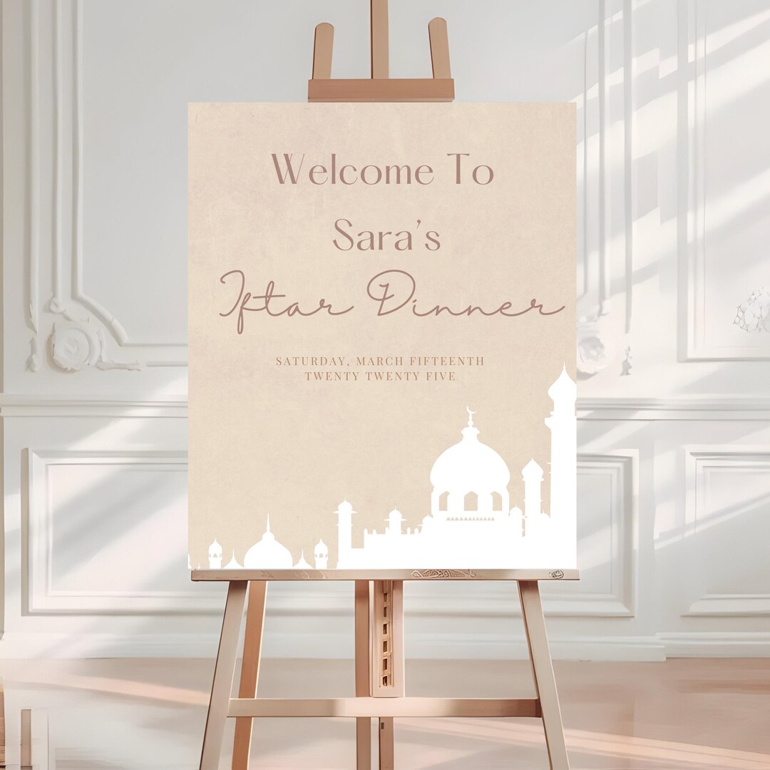 Iftar Dinner Welcome Sign Template: Minimalist Ramadan Poster (digital ...