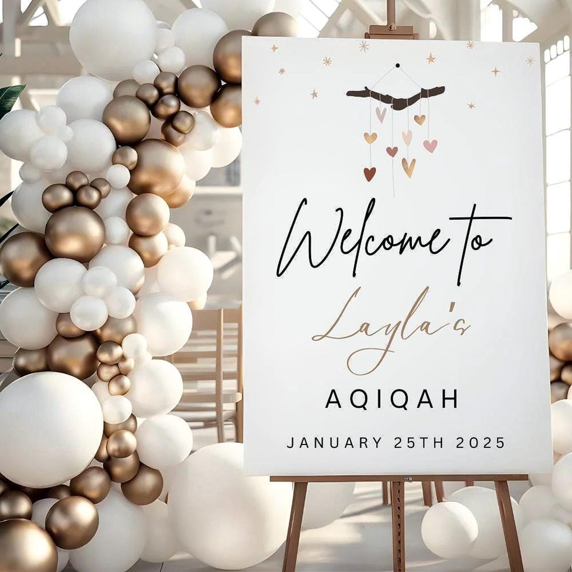 Aqiqah Sign | Aqiqah Welcome Sign | Aqiqah Decor | Muslim Baby ...