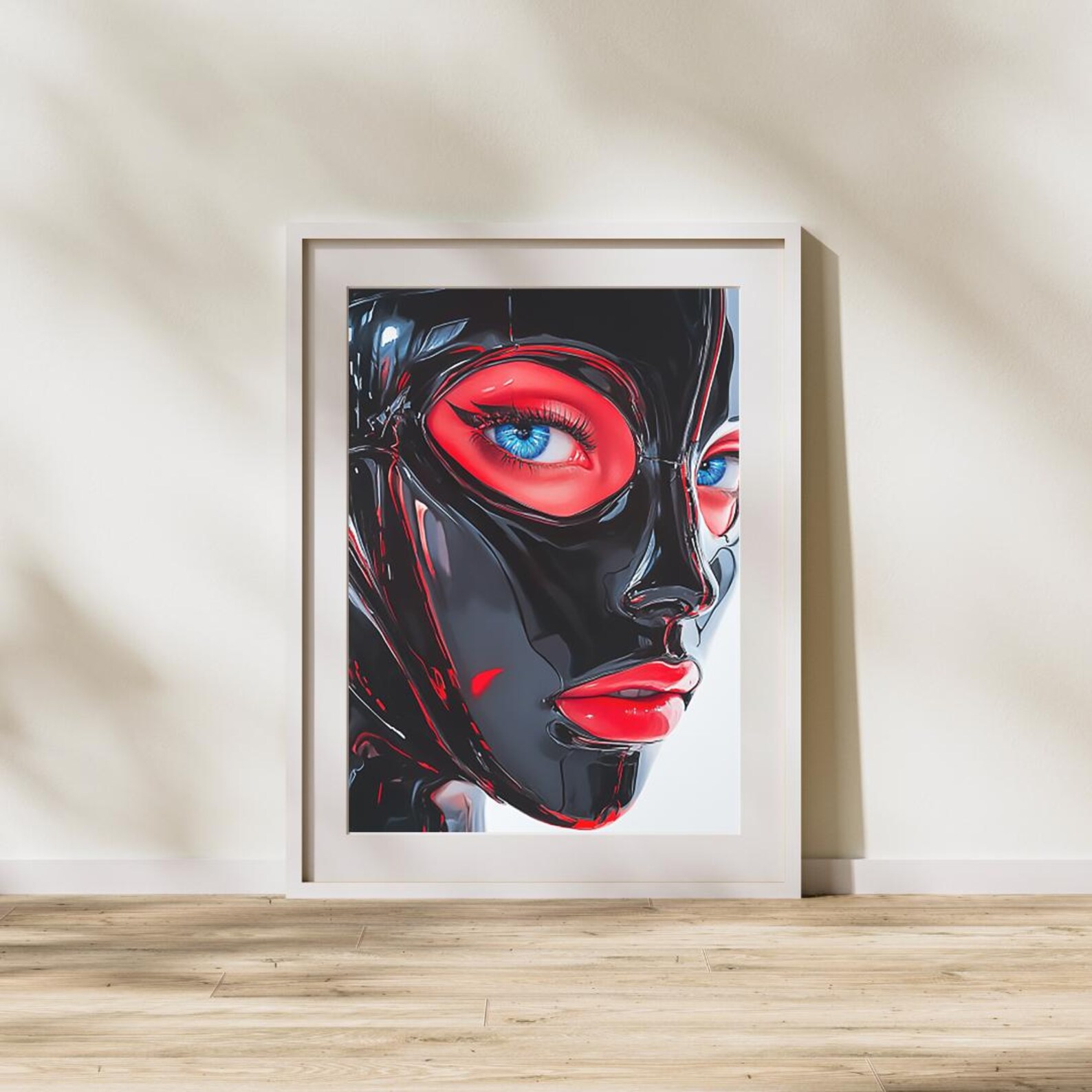 Large Cyberpunk Glam Fashion Contemporary Vibrant Digital Wall Art Home ...