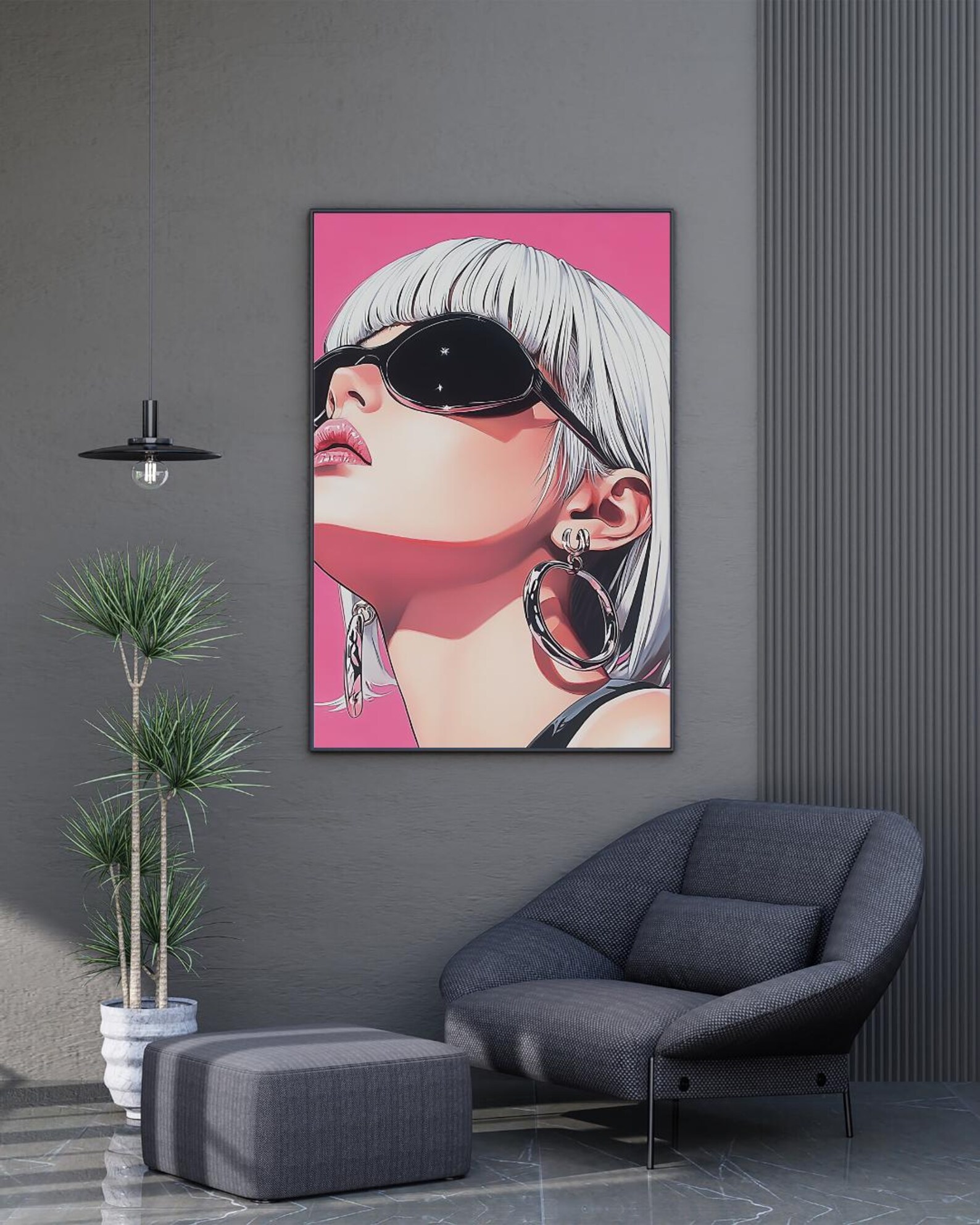 Large Modern Anime Comic Book Aesthetic Pop Art Contemporary Wall Art ...