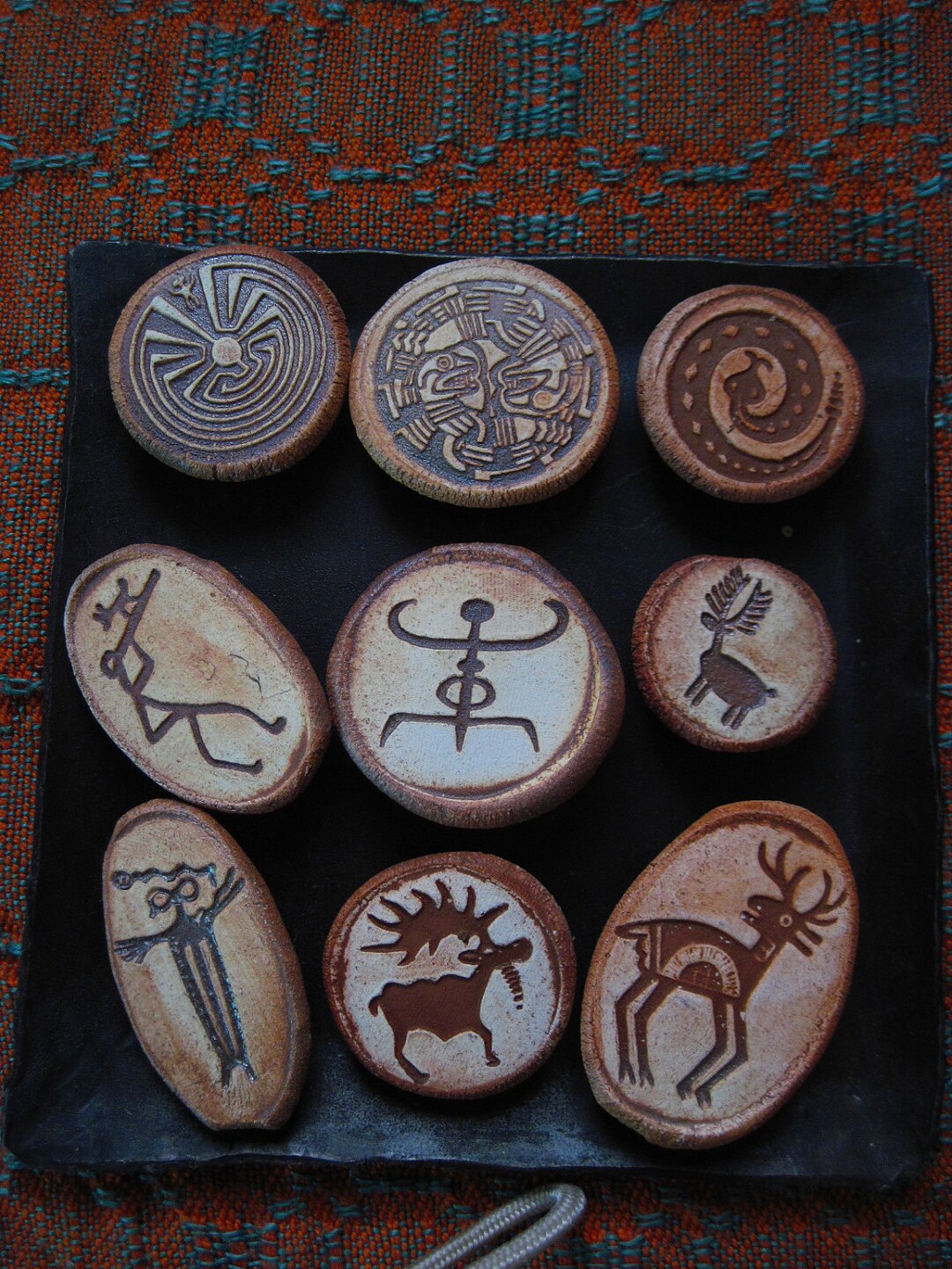 Set of Nine Primitive Rock Art Image Magnets - Etsy