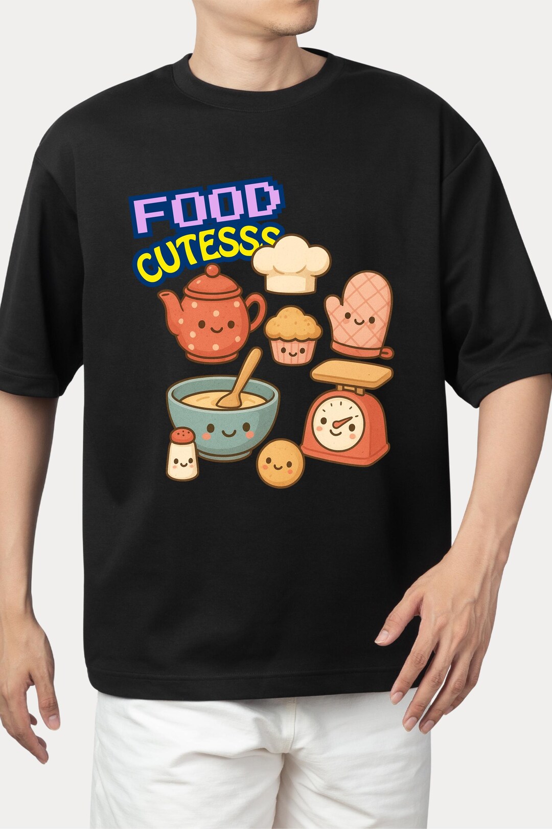 Kawaii Kitchen Tee, Cute Food Cuteness T-shirt, Cooking Tool Bakery ...